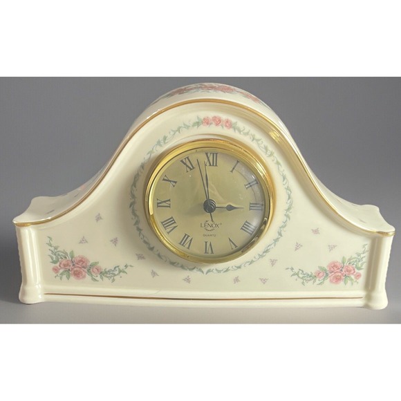 Lenox | Wall Decor | Lenox Roses Porcelain Mantel Clock Quartz 85 ...